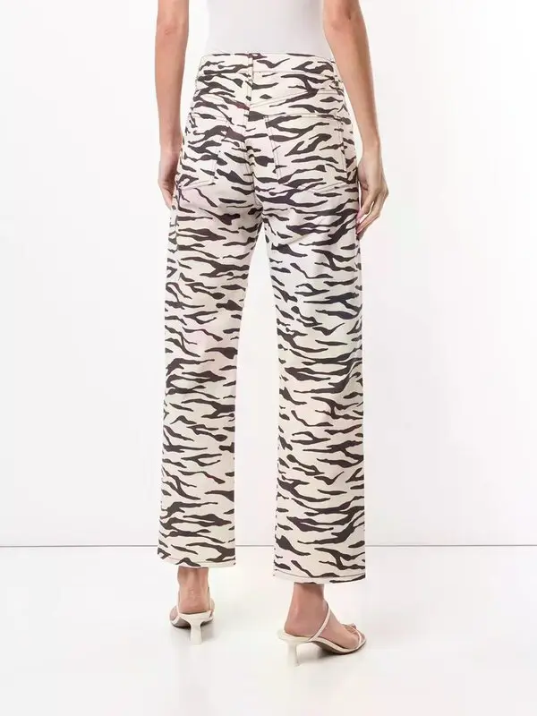 REJINA PYO Tiger Print Straight Trousers