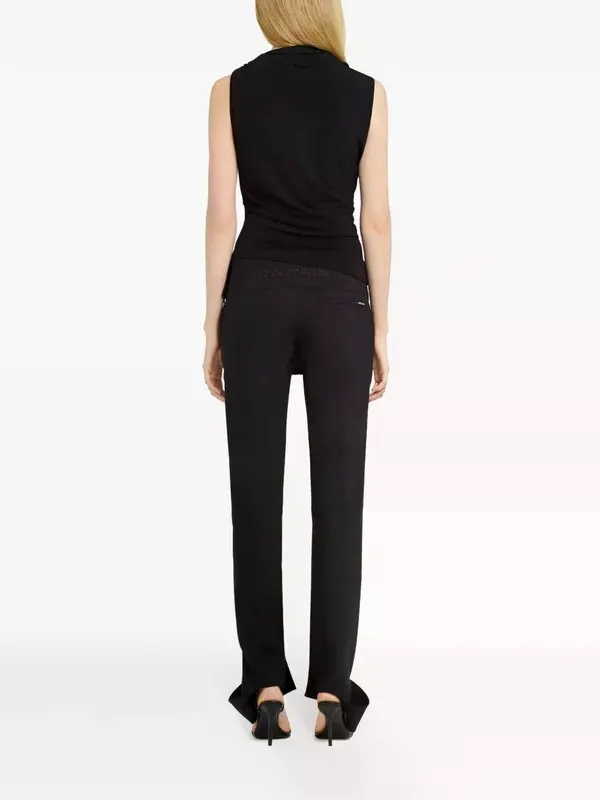 COURREGES Asymmetric Draped Jersey Tank Top - Black