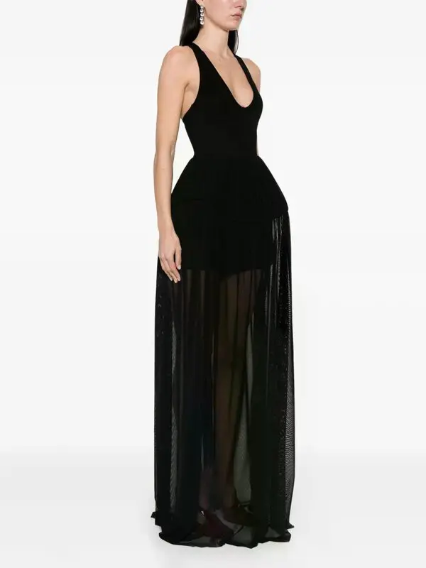 David Koma Pleated Tulle Gown
