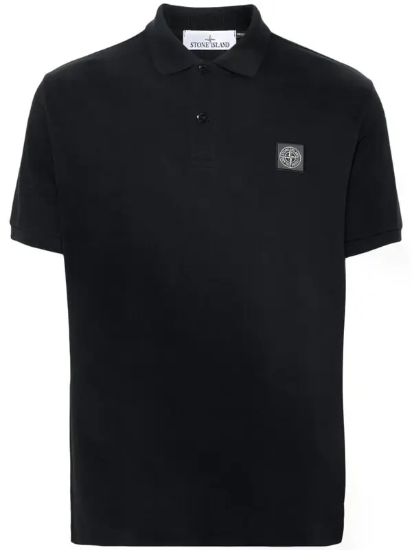 Stone Island Logo-patch Short-sleeve Polo Shirt - Blue