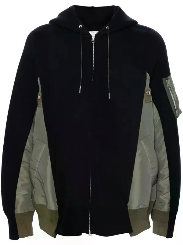 Sacai Colourblock Zip Up Hoodie