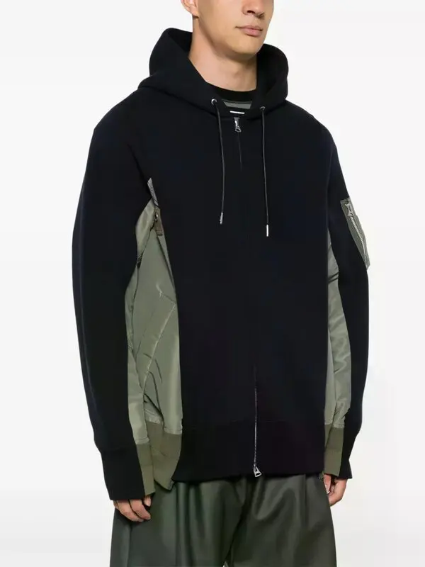 Sacai Colourblock Zip Up Hoodie