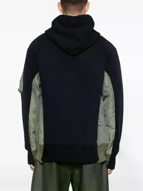 Sacai Colourblock Zip Up Hoodie