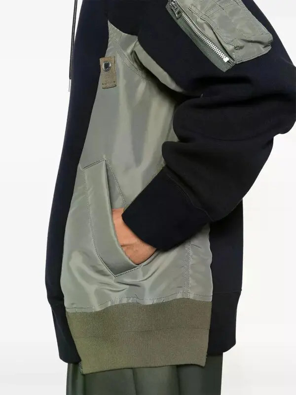 Sacai Colourblock Zip Up Hoodie