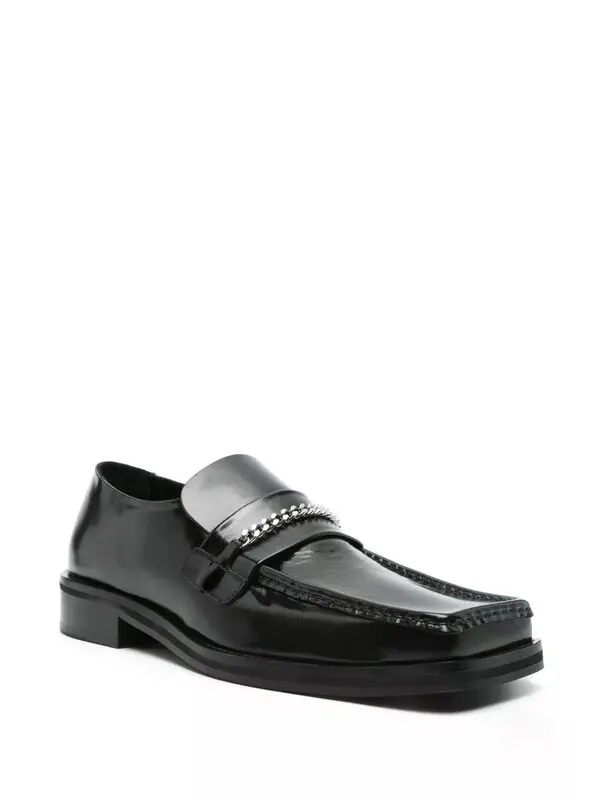 Martine Rose Square-toe Loafers With Chain Detailing
