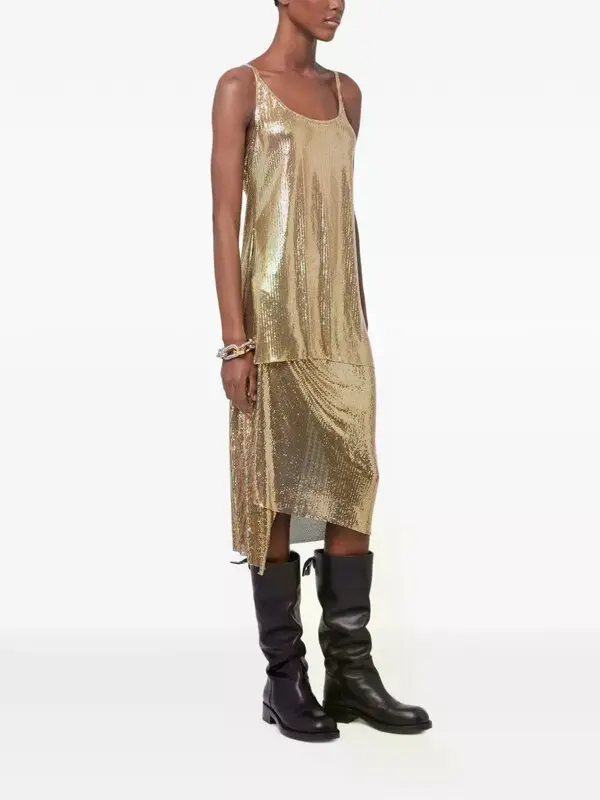 Rabanne Chainmail Scoop Neck Tank Top - Gold