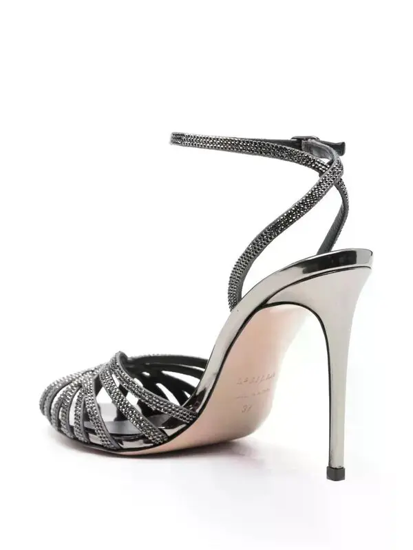 LE SILLA 110mm Embellished Ankle Strap Sandals - Grey