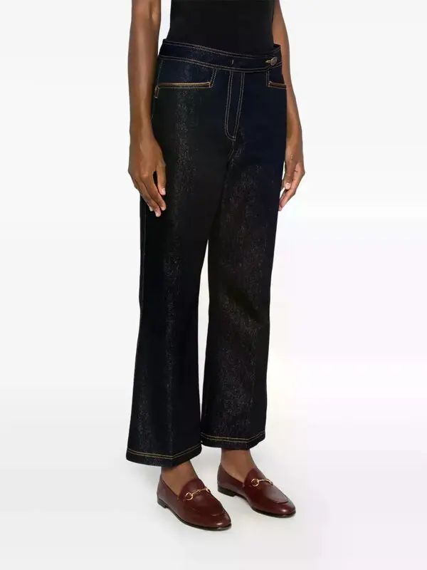 Etro Pegaso Button Cropped Jeans