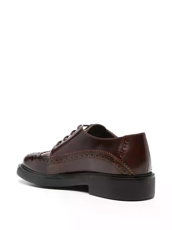 TOD'S Leather Wingtip Oxfords With Perforated Detailing