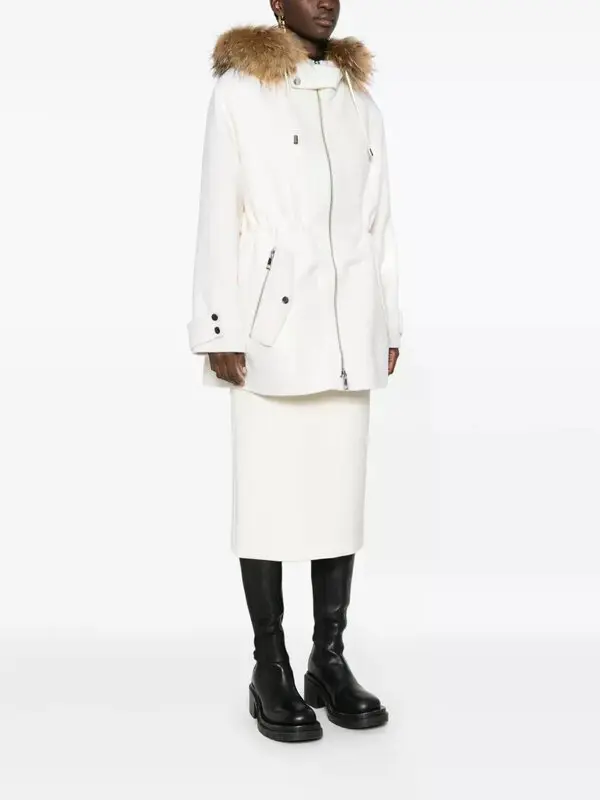 P.a.r.o.s.h Hooded Coat With Faux Fur Trim - Neutrals