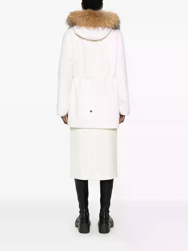 P.a.r.o.s.h Hooded Coat With Faux Fur Trim