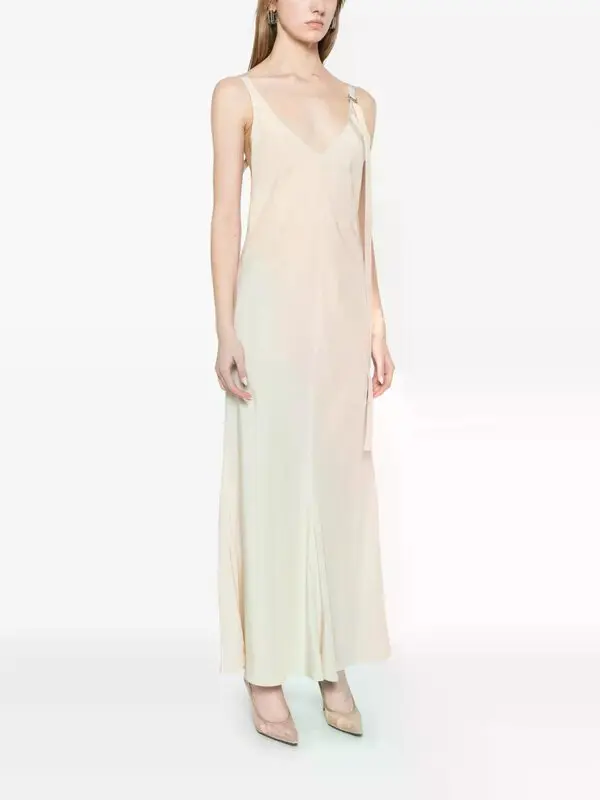 Sportmax Unione Maxi Dress With V-neck And Silver-tone Hardware