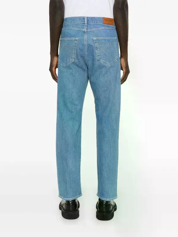 Kenzo Asagao Cropped Straight Leg Jeans