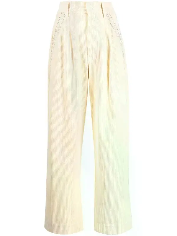 MII Hand-embroidered Cotton Corduroy Trousers
