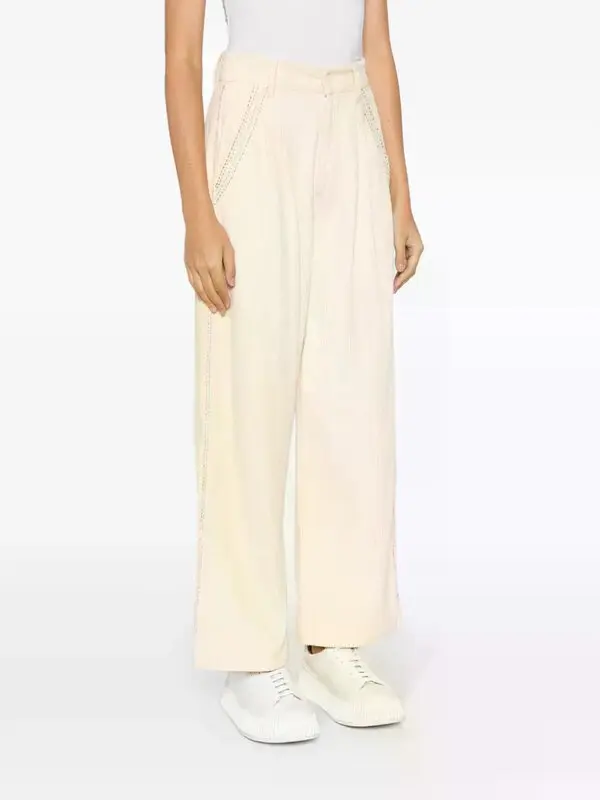 MII Hand-embroidered Cotton Corduroy Trousers