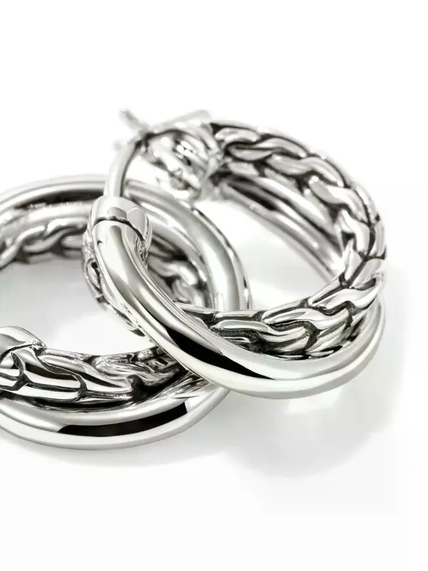 John Hardy Essential Crossover Hoop Earrings