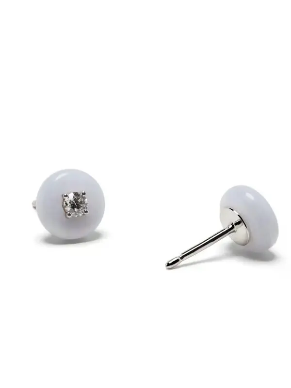 Fernando Jorge 18kt White Gold Orbit Chalcedony And Diamond Earrings