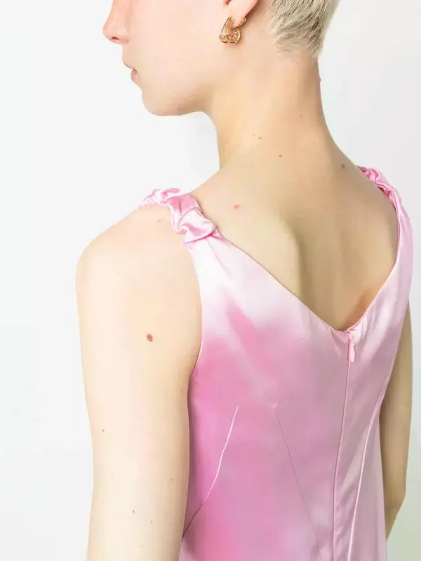 N°21 Ruched Straps V-neck Satin Dress