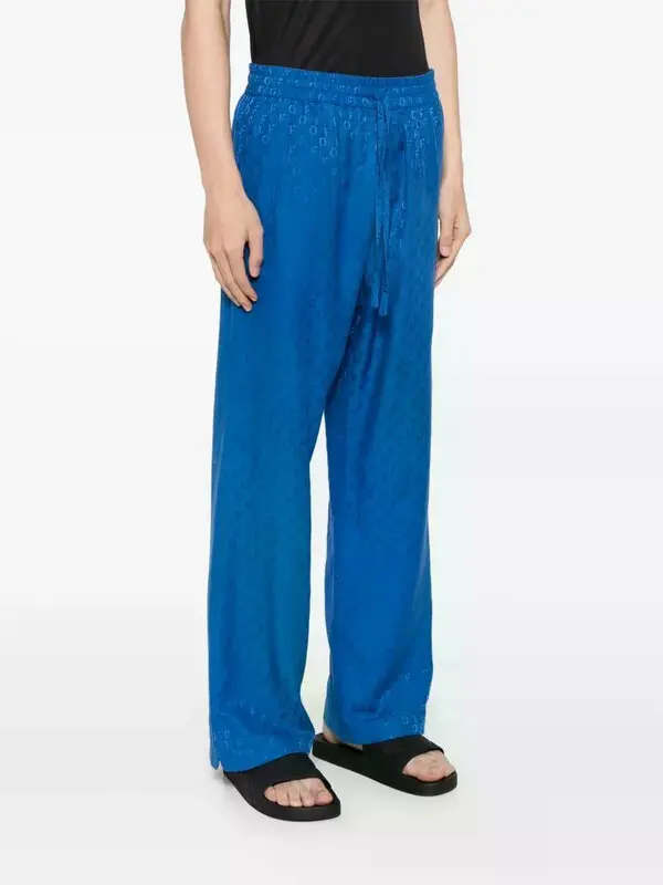 Off-White Jacquard Pyjama Trousers - Blue