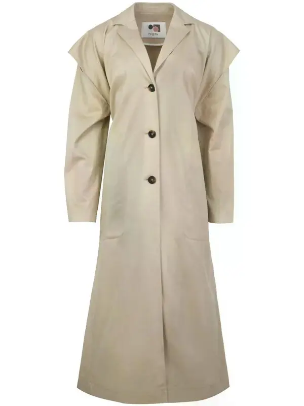 Ports 1961 Beige Cotton Cut-out Sleeve Trench Coat - Neutrals