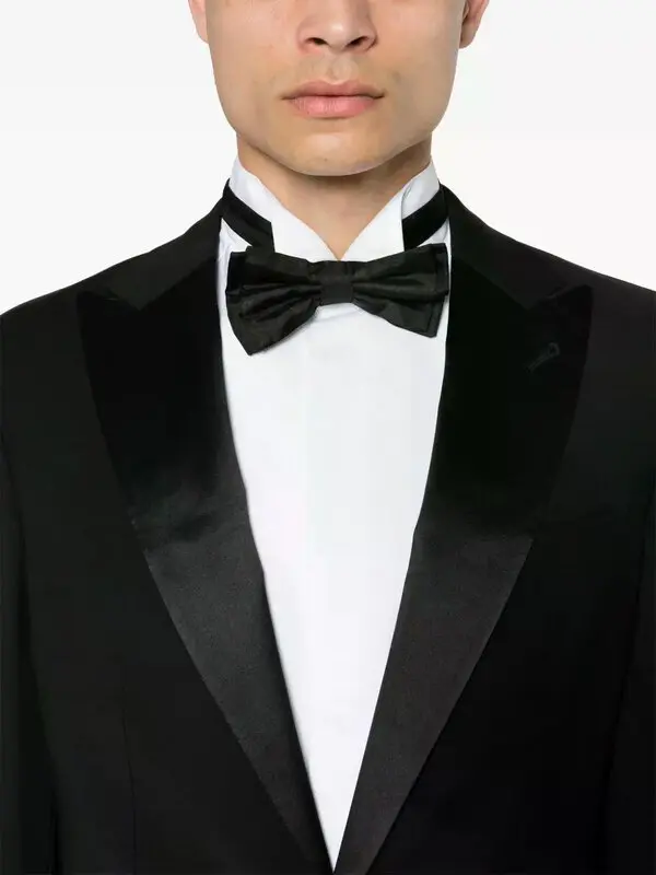 Giorgio Armani Contrast Wool Single-breasted Suit - Black