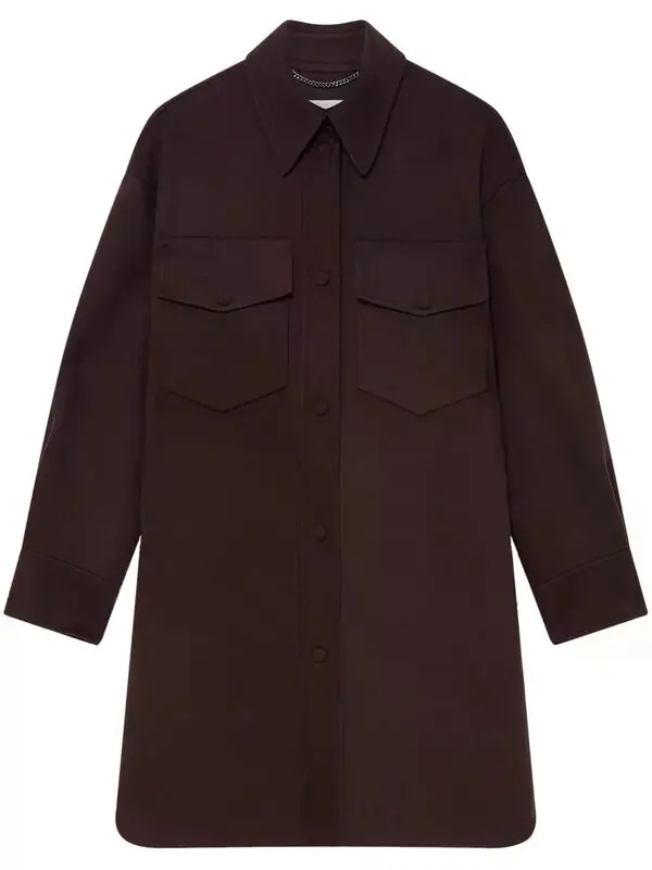 Stella McCartney Overshirt With Press Stud Fastening - Brown
