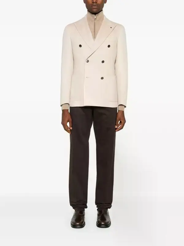 Tagliatore Brooch-detail Double-breasted Blazer