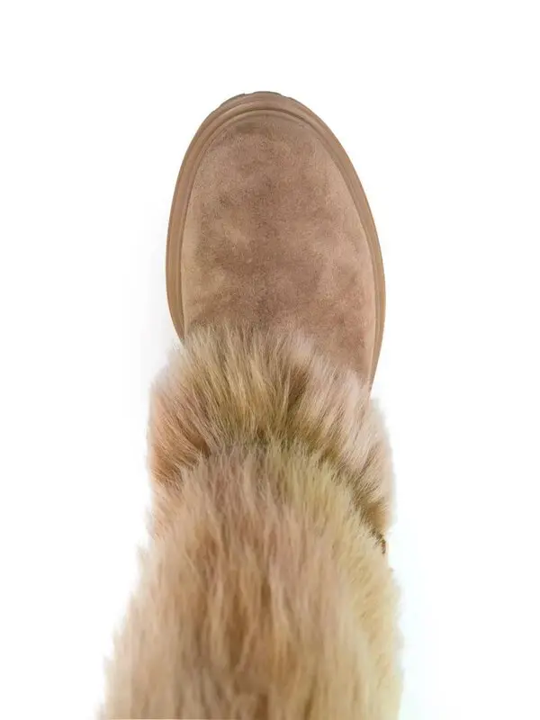 GIANVITO ROSSI Suede And Fur Knee-high Boots