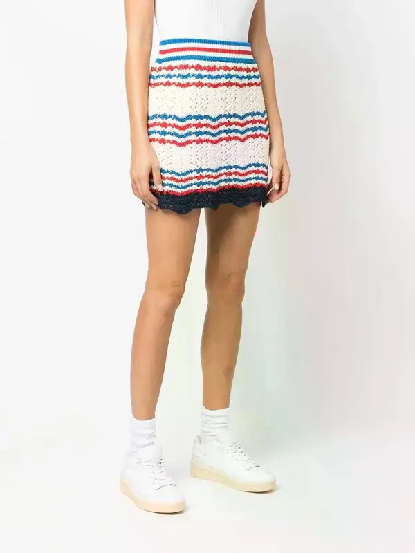 Casablanca Crochet Mini Skirt - White