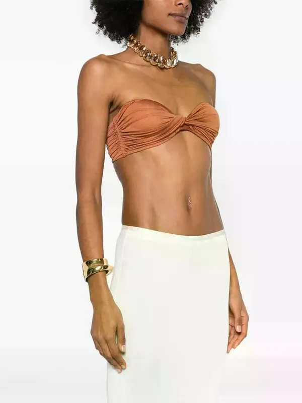 Giuseppe Di Morabito Twisted Detail Bandeau Top - Brown
