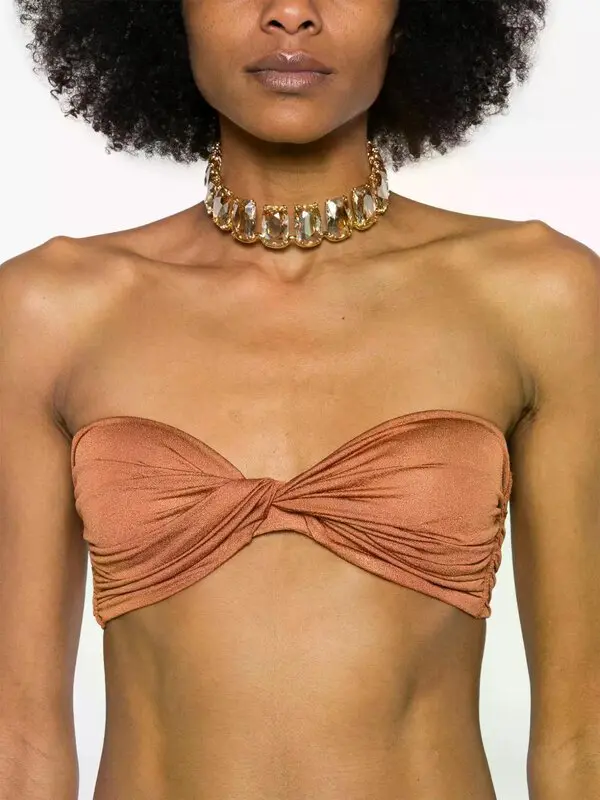 Giuseppe Di Morabito Twisted Detail Bandeau Top - Brown