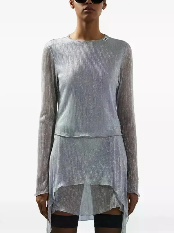 Gcds Tone Lurex Crew Neck Top