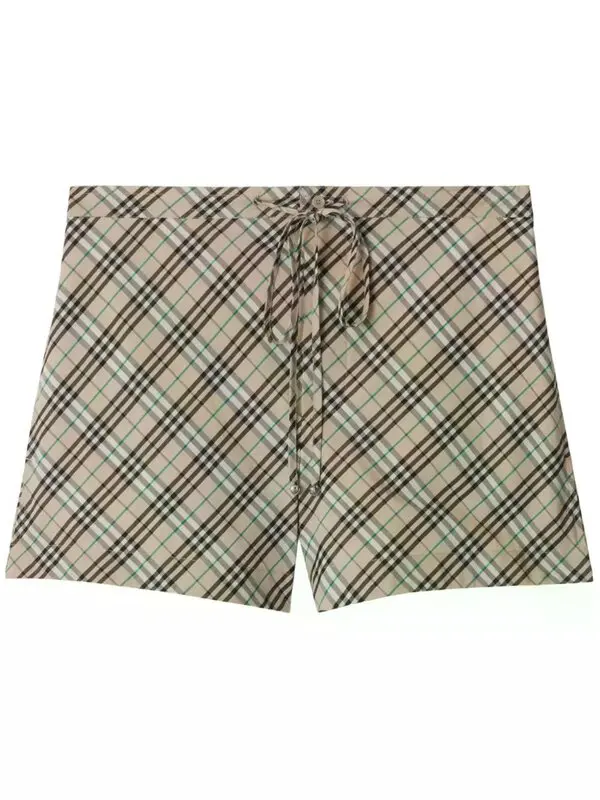 Burberry Check Cotton Shorts - Neutrals