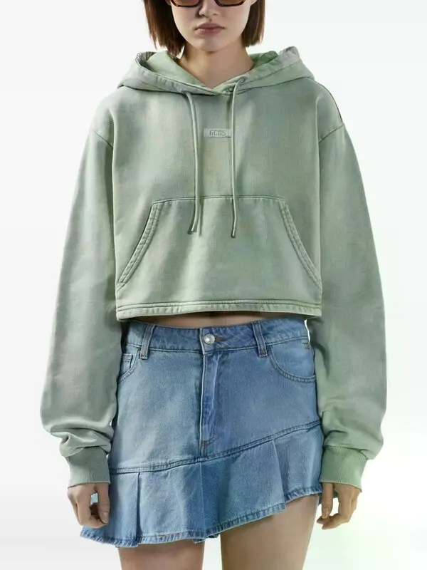 Gcds Logo Tag Cropped Hoodie