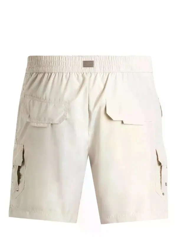 Dolce & Gabbana Tag-detail Swim Shorts - Neutrals