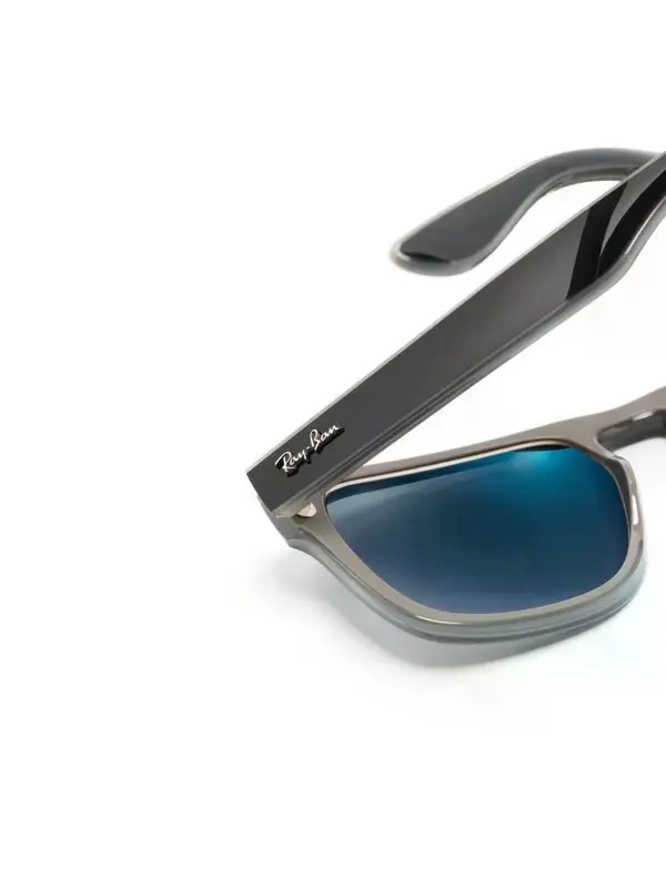Ray-ban Logo-plaque Square-frame Sunglasses - Black