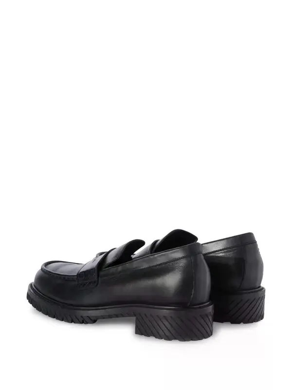 Off-White Military Logo-debossed Leather Loafers