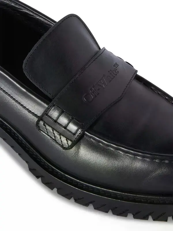 Off-White Military Logo-debossed Leather Loafers