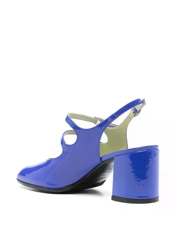 CAREL 60mm Patent Calf Leather Buckled Slingback Pumps - Blue