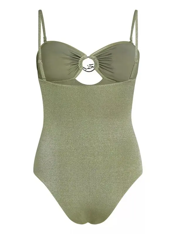 Karl Lagerfeld Ring Embellished One-piece Swimsuit - Green
