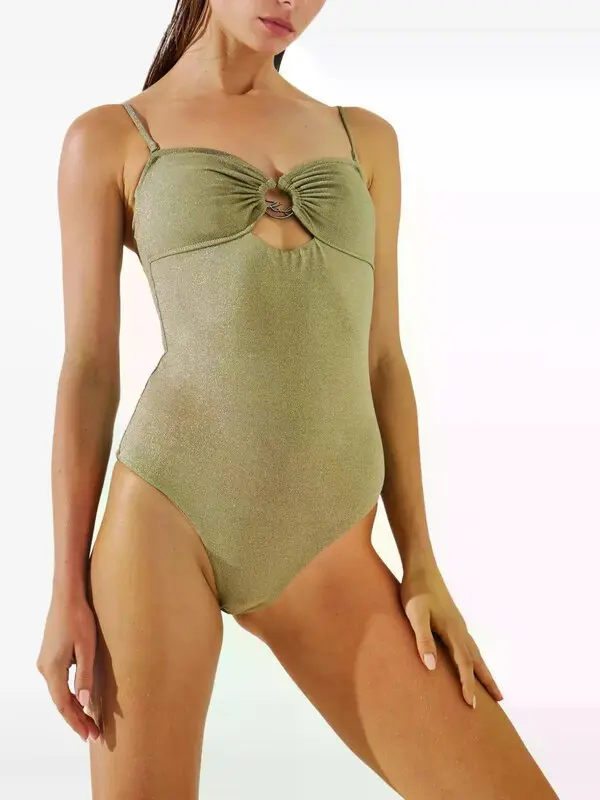 Karl Lagerfeld Ring Embellished One-piece Swimsuit - Green
