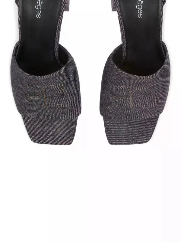 COURREGES Shadow Mules With Block Heel - Grey