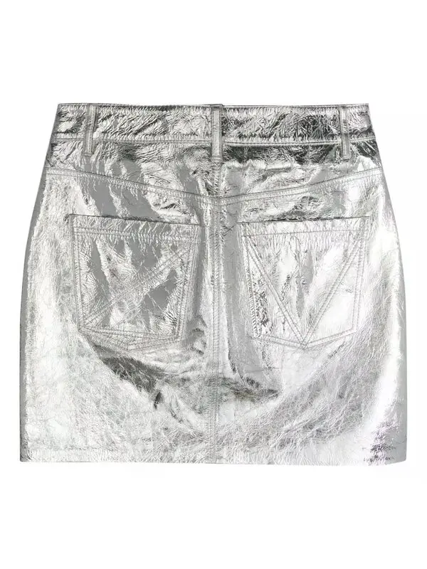 Zadig&Voltaire Jinette Metallic Leather Mini Skirt