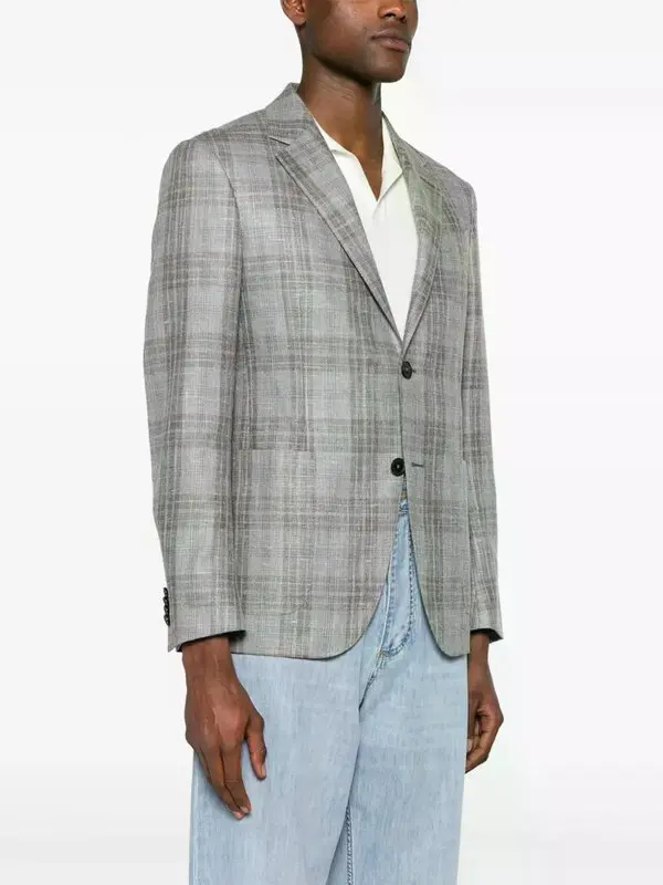 Zegna Checked Single-breasted Blazer