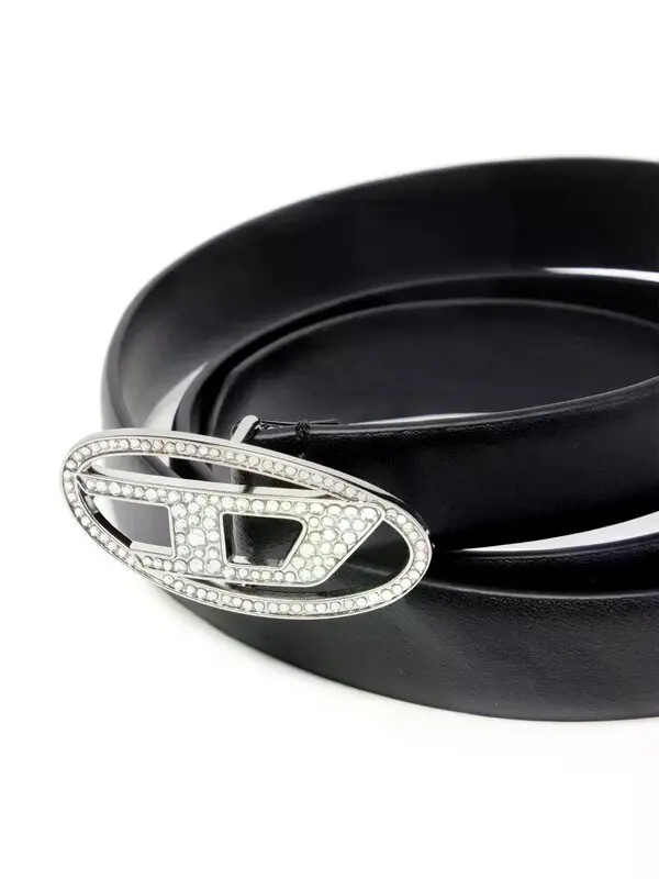 DIESEL® Crystal Embellished Leather Belt