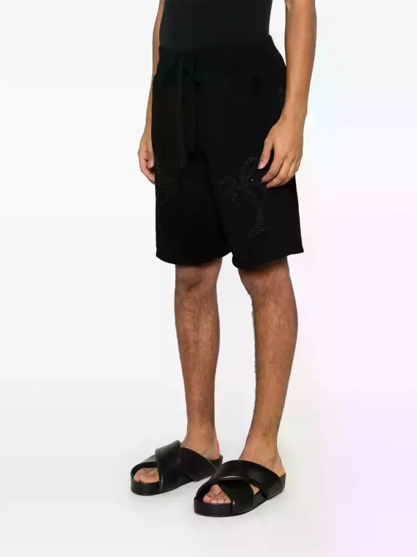 LANEUS Knitted Bermuda Shorts With Sequin Detailing