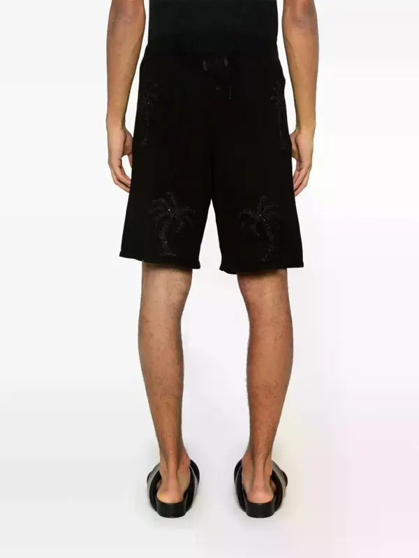 LANEUS Knitted Bermuda Shorts With Sequin Detailing