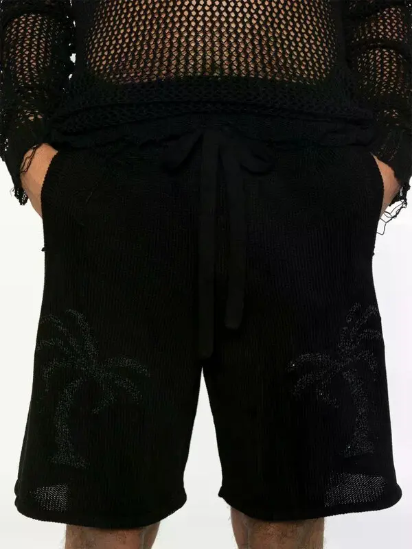 LANEUS Knitted Bermuda Shorts With Sequin Detailing