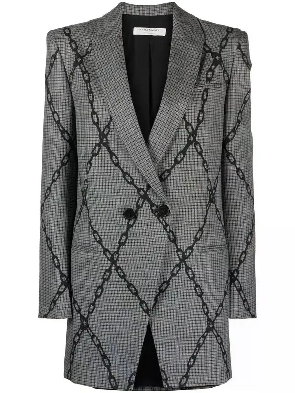 Philosophy Di Lorenzo Serafini Chain-link Print Blazer