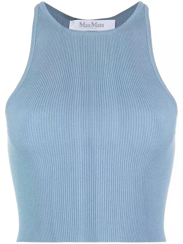 Max Mara Knitted Racerback Tank Top - Blue